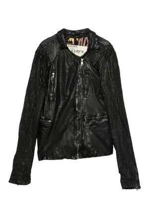 A.N.G.E.L.O. VINTAGE CULT 2000s Perforated Leather Jacket - Black