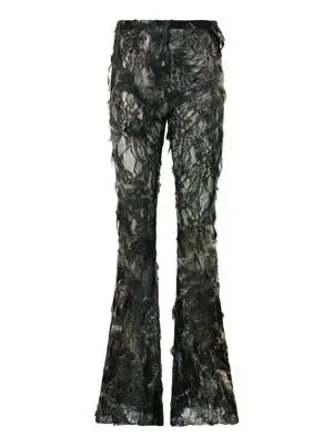 Roberto Cavalli Lace Flared Trousers - Black