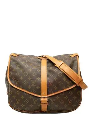 LOUIS VUITTON Monogram Saumur 35 Crossbody Bag - Brown