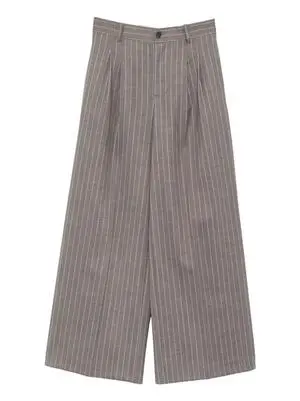 P.a.r.o.s.h Pinstriped Pleated Trousers - Grey