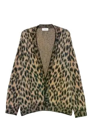 LANEUS Leopard-print Knit Cardigan - Neutrals