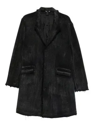 Avant Toi Woven-design Leather Coat - Black