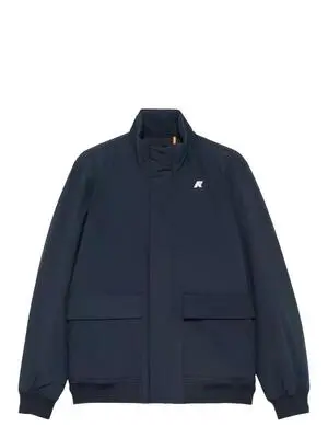 K-WAY Logo Patch Ribbed-trim Jacket - Blue