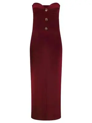 VIOLANTE NESSI Strapless Silk Gown - Red