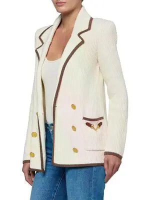 L'Agence Ribbed-knit Blazer - Neutrals