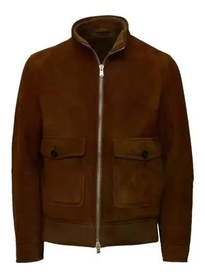 DONDUP Shearling Zip-up Jacket - Brown