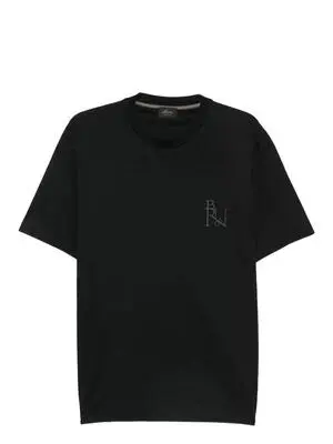 Brioni Logo-embroidered T-shirt - Black