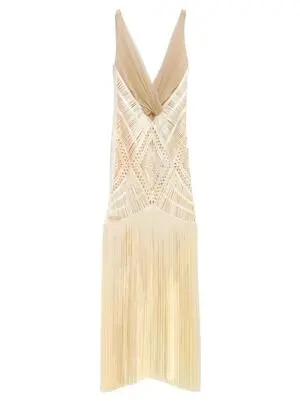 Attico Ivory Midi Dress - Neutrals