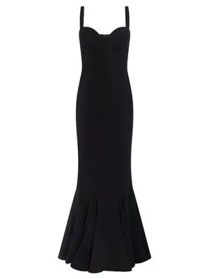 VIOLANTE NESSI Petrarca Sculpted Maxi Dress - Black