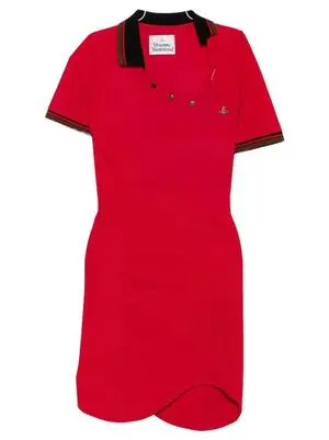 VIVIENNE WESTWOOD Asymmetric Neck Polo Mini Dress - Red