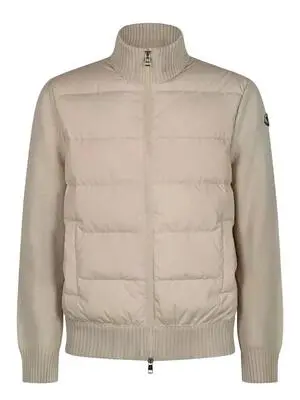 Moncler Padded Wool Zip-up Cardigan - Neutrals
