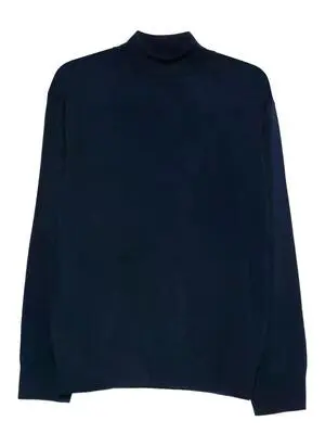 LANEUS Wool Roll Neck Sweater - Blue