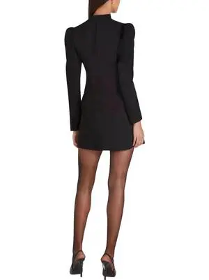 VIOLANTE NESSI Button-embellished Sculptural Neck Mini Dress - Black