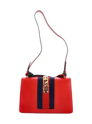 Gucci Sylvie Leather Small Shoulder Bag - Red