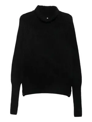 Ermanno Scervino Perforated Knit Roll-neck Sweater - Black