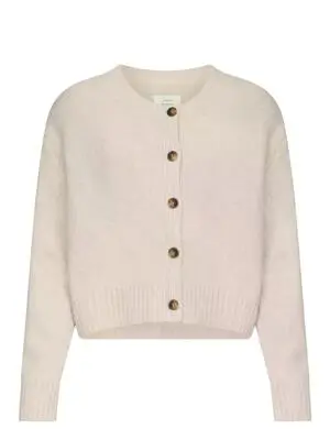 Loulou De Saison Ribbed-knit Cropped Cardigan - Neutrals