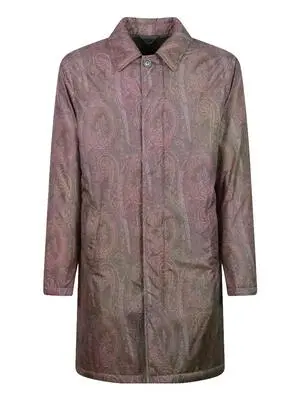 Etro Paisley Print Concealed Fastening Coat - Brown