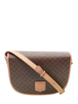 Celine 2014 Macadam Coated Canvas Crossbody Bag - Brown