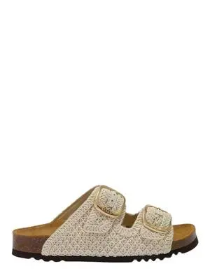 DR. SCHOLL'S SHOES Noelle Crochet-knit Double-buckle Sandals - Neutrals