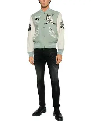 Amiri Logo-appliqué Varsity Jacket - Green