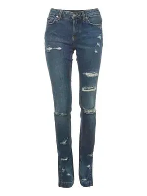 Dolce & Gabbana Distressed Slim-fit Jeans - Blue