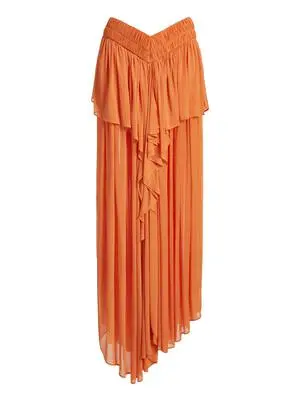 Christopher Esber Fluted Maxi Skirt - Orange