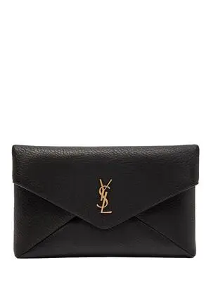 Saint Laurent Grained Leather Pouch - Black