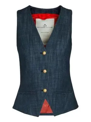 THE EXTREME COLLECTION Fitted Denim Waistcoat - Blue