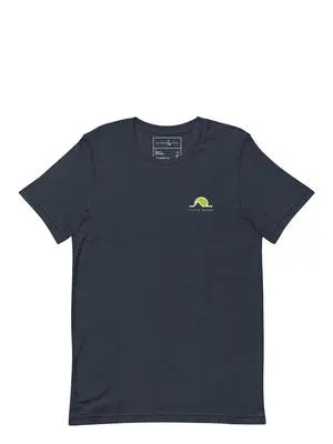 ANCHOR & CREW Organic Cotton T-shirt With Retro Landscape Motif - Blue