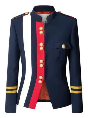 THE EXTREME COLLECTION Navy Military Blazer With Gold Buttons - Blue