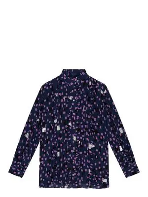 AMANDA THOMPSON COUTURE Frankie Abstract Silk Shirt - Purple