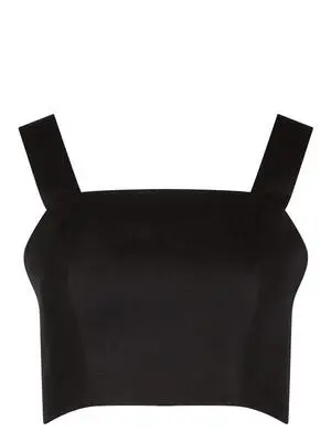 SHIKANZY Lilly Linen Bustier With Adjustable Straps - Black