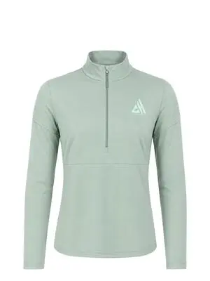 CHIC URBAN Long Sleeve Performance Top With Quarter Zip - Green