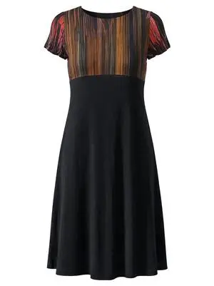 CONQUISTA Art Panel A-line Dress - Brown
