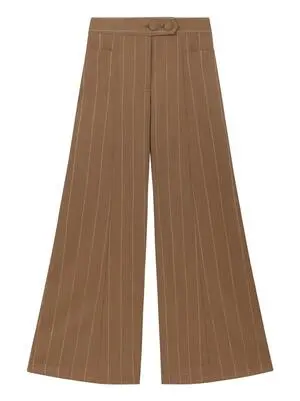 AMANDA THOMPSON COUTURE Wool Flared Trousers - Brown