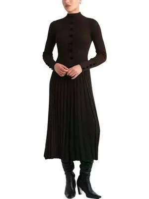 Cara Cara Ribbed-knit Midi Dress - Brown