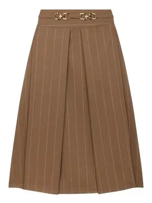 AMANDA THOMPSON COUTURE Marlo Box Pleat Skirt - Brown