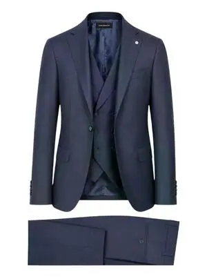 LUIGI BIANCHI MANTOVA Single-breasted Three-piece Suit - Blue