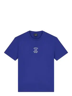 Armani Exchange Regular T-shirt In Cotton Jersey Blue