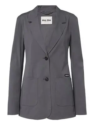 Miu Miu Cotton-blend Poplin Blazer - Grey
