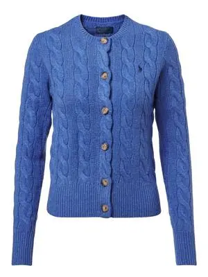 Polo Ralph Lauren Cable-knit Wool And Cashmere Cardigan - Blue