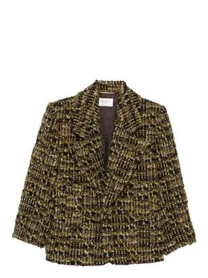 Saint Laurent Tweed Wool Blazer - Green