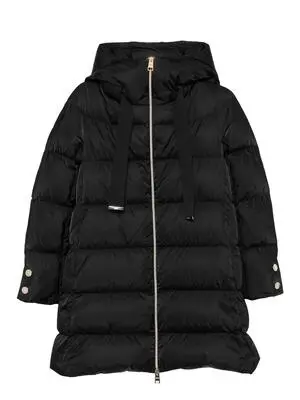 Herno A-shape Satin Down Jacket - Black