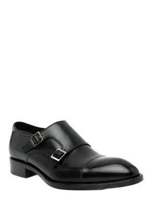 TOM FORD Vincent Double Monk Strap Loafers - Black
