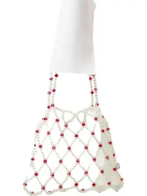 0711 TBILISI Belle Embellished Shoulder Bag - Neutrals