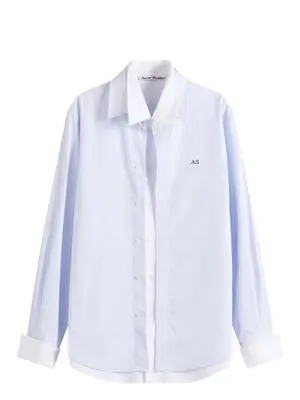 Acne Studios Sont Poplin Long Sleeve Shirt - Blue/white