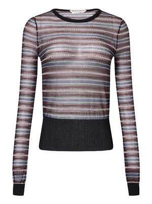 JW Anderson Sheer Fair Isle Knit Top - Black