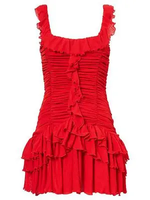 SIEDRES Gemma Ruched Jersey Mini Dress - Red