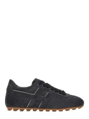 Hogan Olympia Crystal-embellished Suede Sneakers - Grey