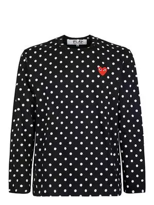 Play Comme Des Garcon Comme Des Garçons Play Polka-Dot Long-Sleeve T-Shirt Black